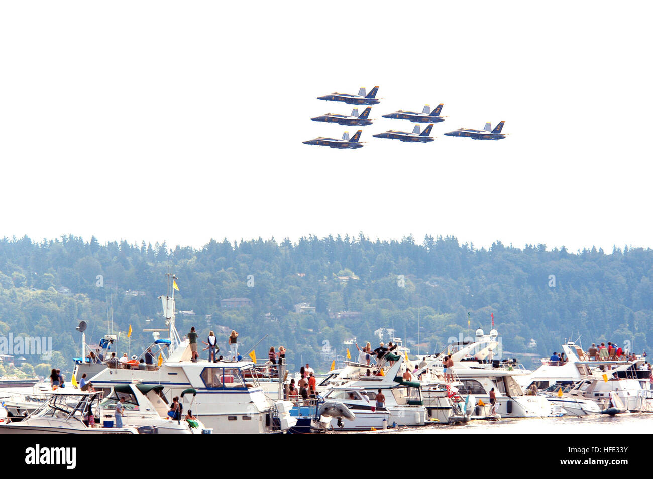 The Blue Angels perform aerial maneuvers over Lake Washington in ...