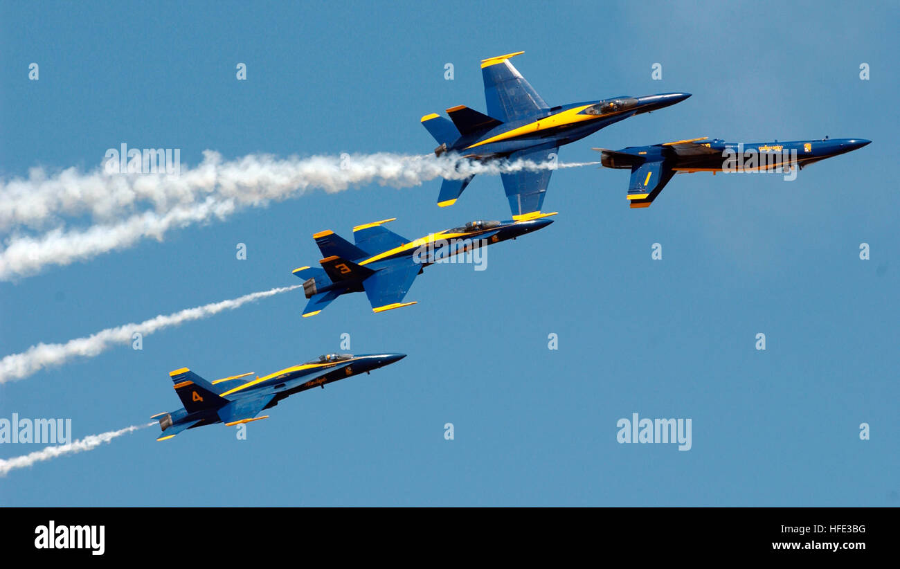 The U.S. Navy flight demonstration team, the Blue Angels, performs the ...