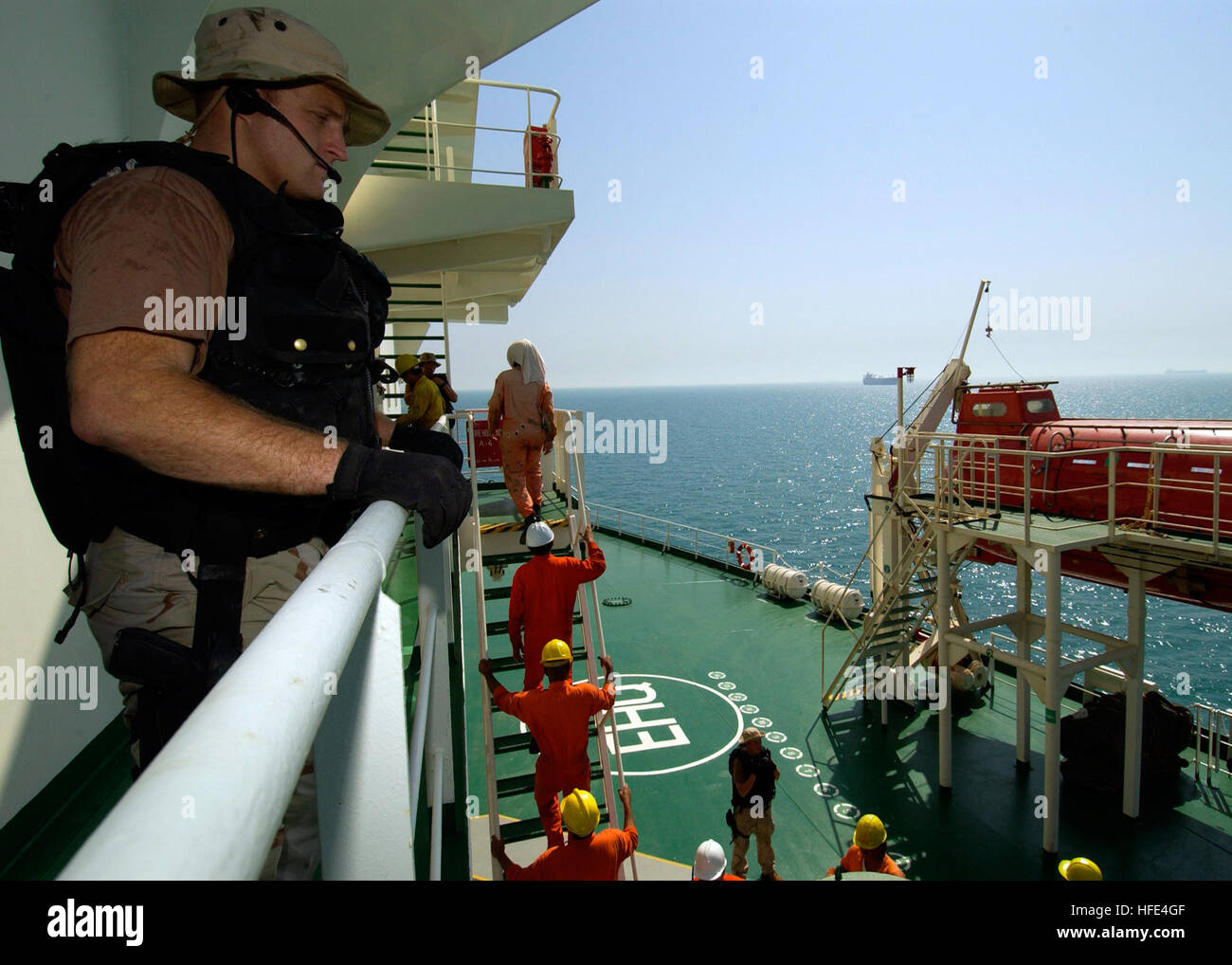 Oil tanker vessel crew hi-res stock photography and images - Alamy