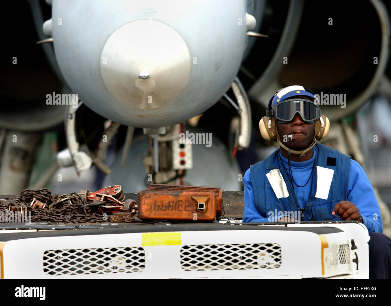 Us navy flight deck tractor hi-res stock photography and images - Alamy