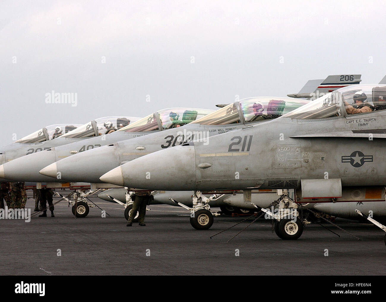 041209-N-5345W-019 Persian Gulf (Dec. 9, 2004) Ð F/A-18 Hornet pilots ...