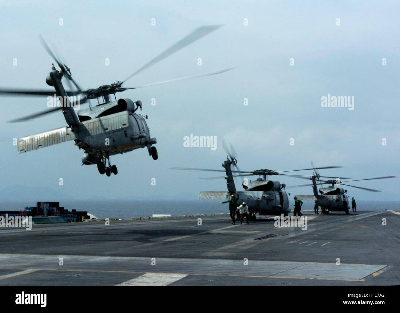 050101-N-6817C-028 Indian Ocean (Jan. 1, 2005) Ð Seahawk helicopters ...