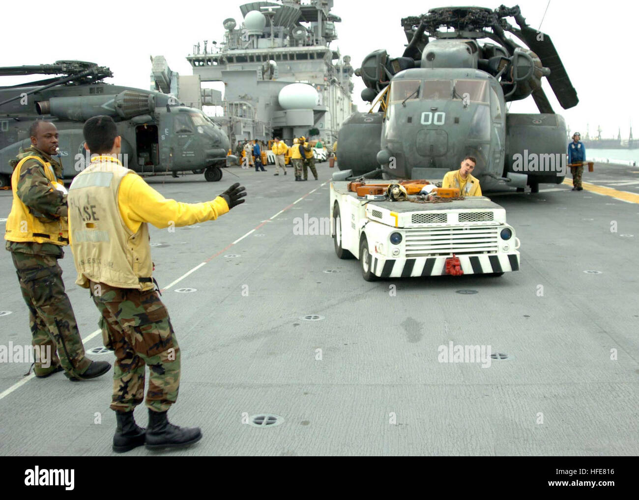 Us navy flight deck tractor hi-res stock photography and images - Alamy