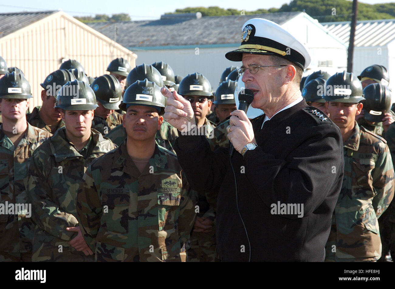 Seabees of Naval Mobile Construction Battalion Four (NMCB-4) at Camp ...
