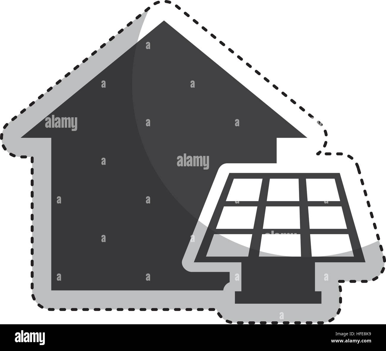 house exterior with panel solar isolated icon vector illustration ...