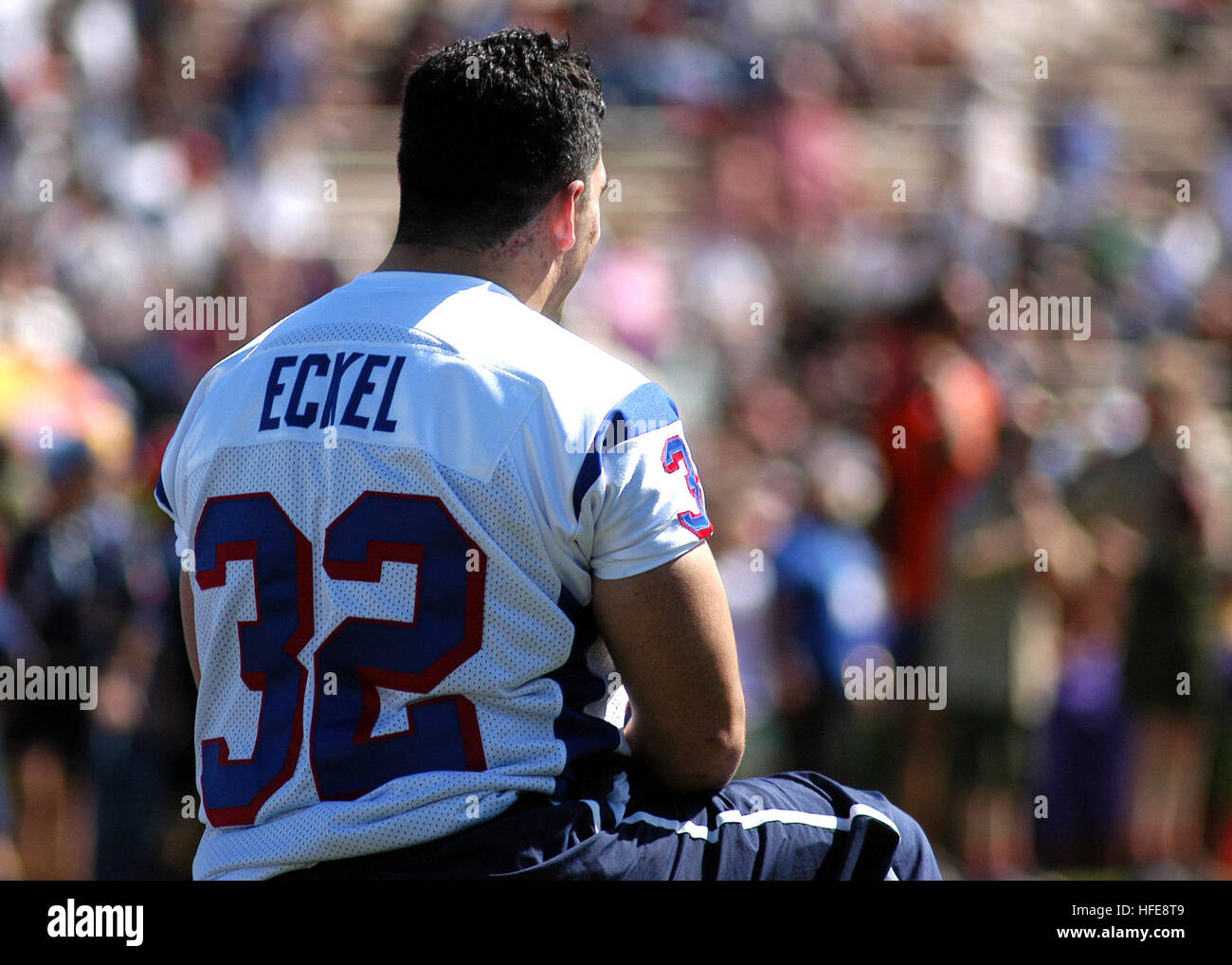 Navy Midshipman observes the 2005 Hula Bowl All-Star football game in ...