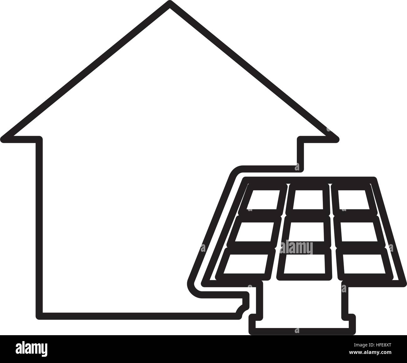 house exterior with panel solar isolated icon vector illustration ...