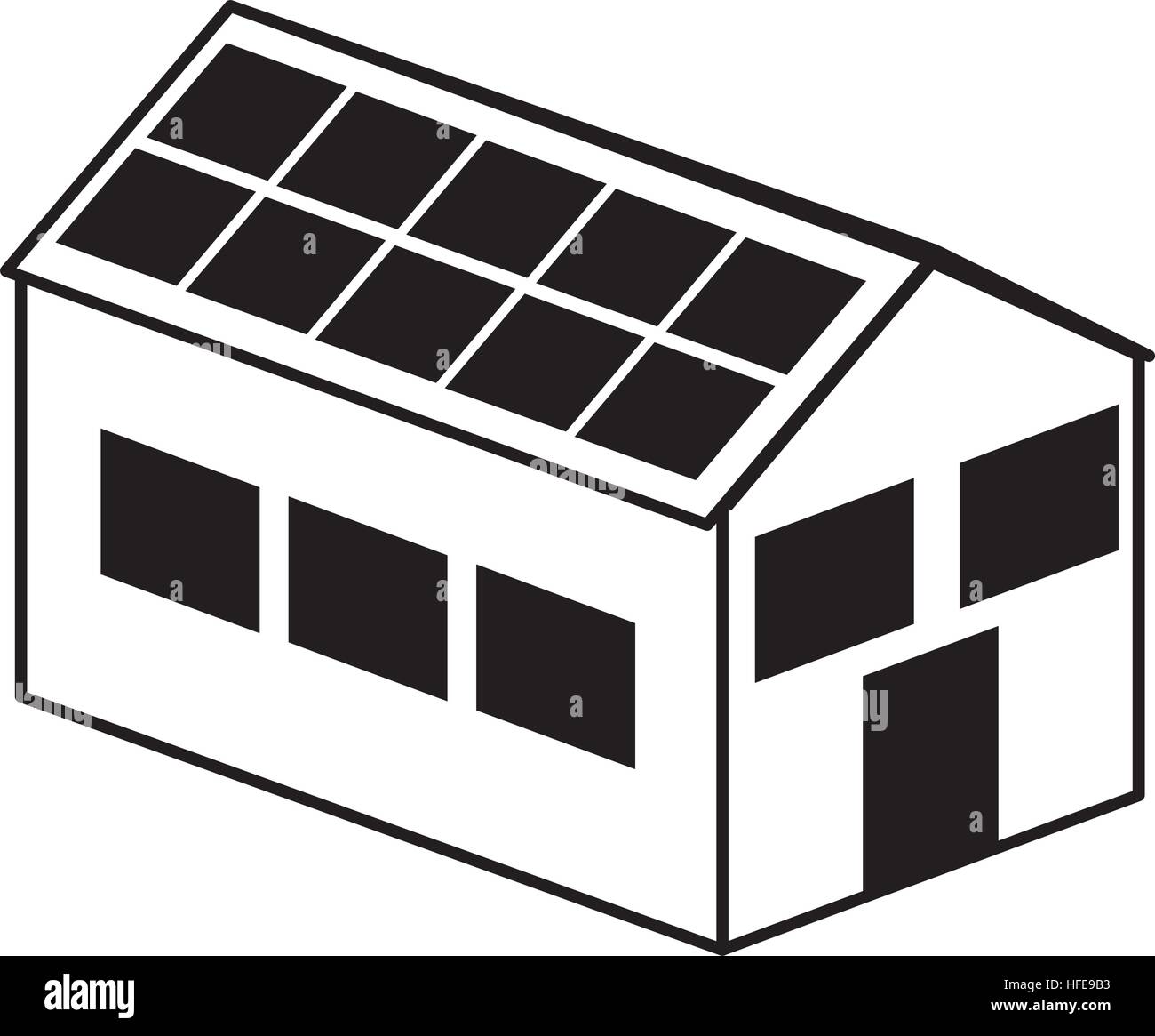 house exterior with panel solar isolated icon vector illustration ...
