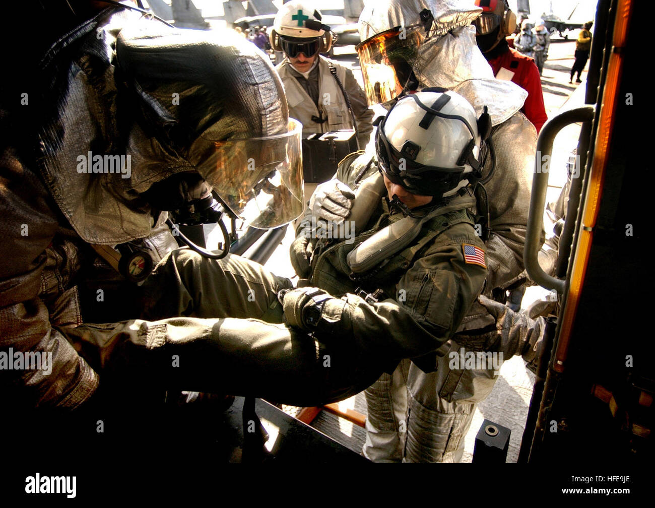 Crash and salvage team aboard USS Harry S. Truman (CVN 75) conducts a ...