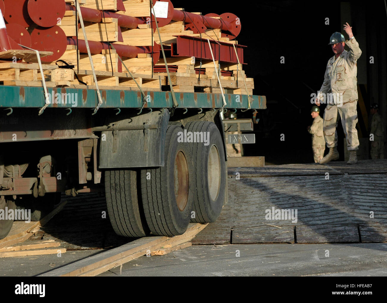 050227-N-3879H-003 Rota, Spain (Feb. 27, 2005) – A Seabee, assigned to ...