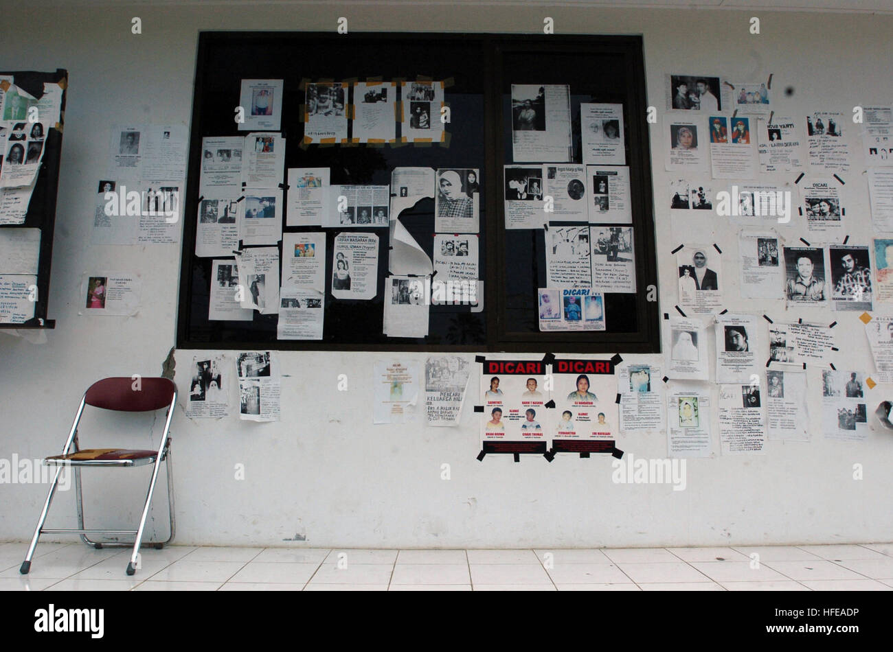 Tsunami missing persons board hi-res stock photography and images - Alamy