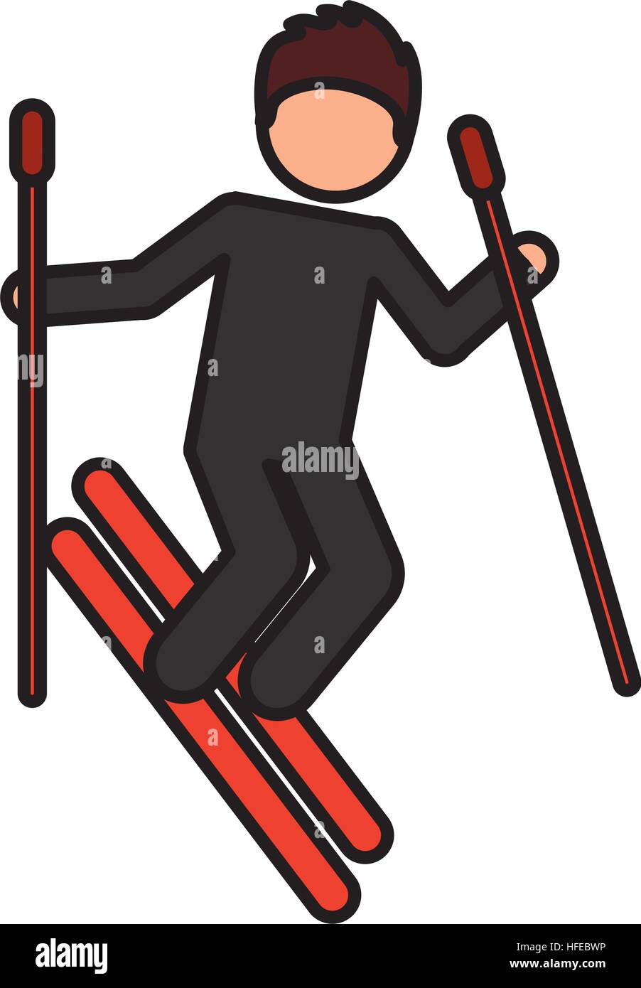 snow ski extreme sport vector illustration design Stock Vector Image ...