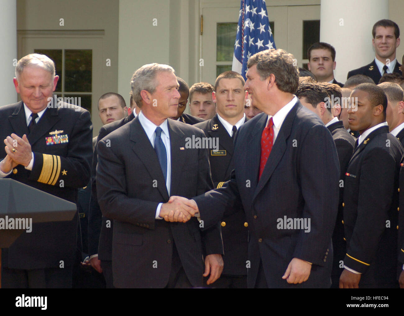 Navy football team receives Commander-In-Chief's Trophy at the White ...
