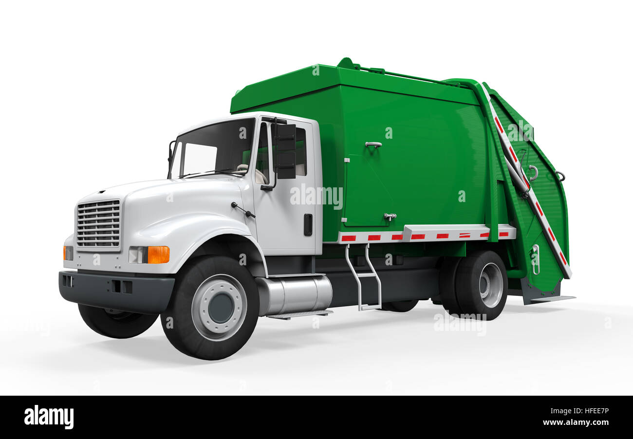 Garbage Truck Isolated Stock Photo - Alamy