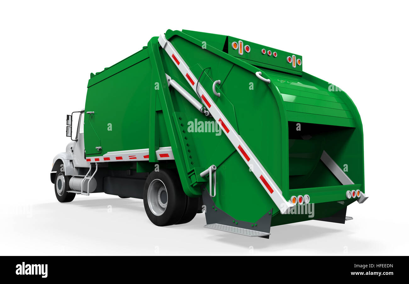 Garbage Truck Isolated Stock Photo - Alamy