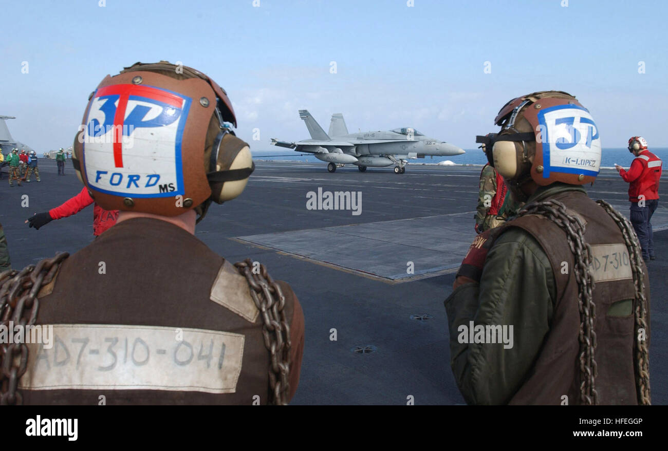 030314-N-6895M-506 The Mediterranean Sea (Mar. 14, 2003) -- Two plane ...