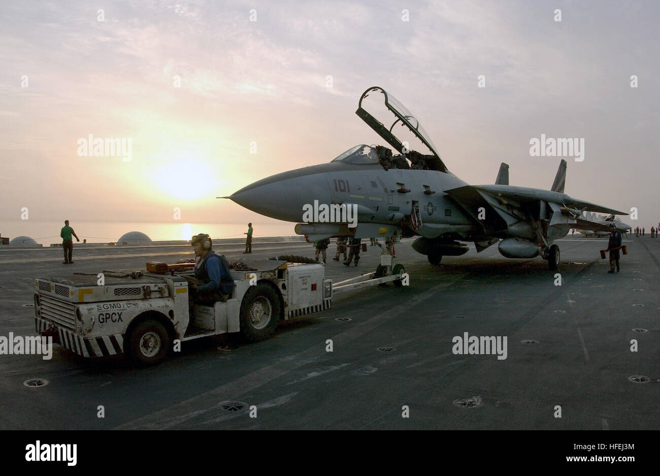 Us navy flight deck tractor hi-res stock photography and images - Alamy