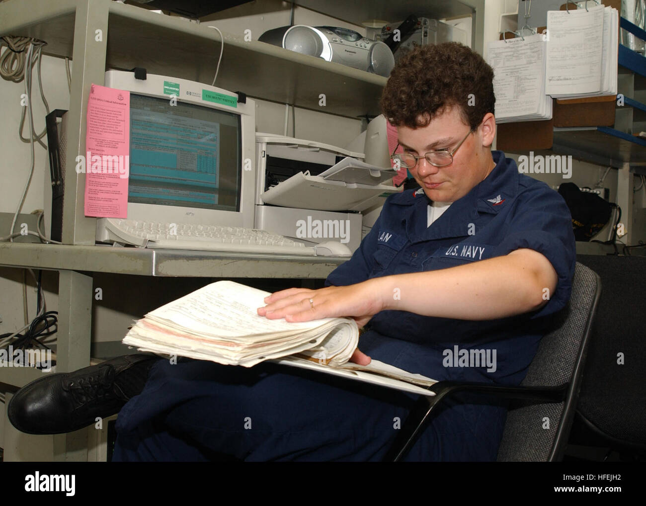 Personnel staff aboard uss hi-res stock photography and images - Alamy