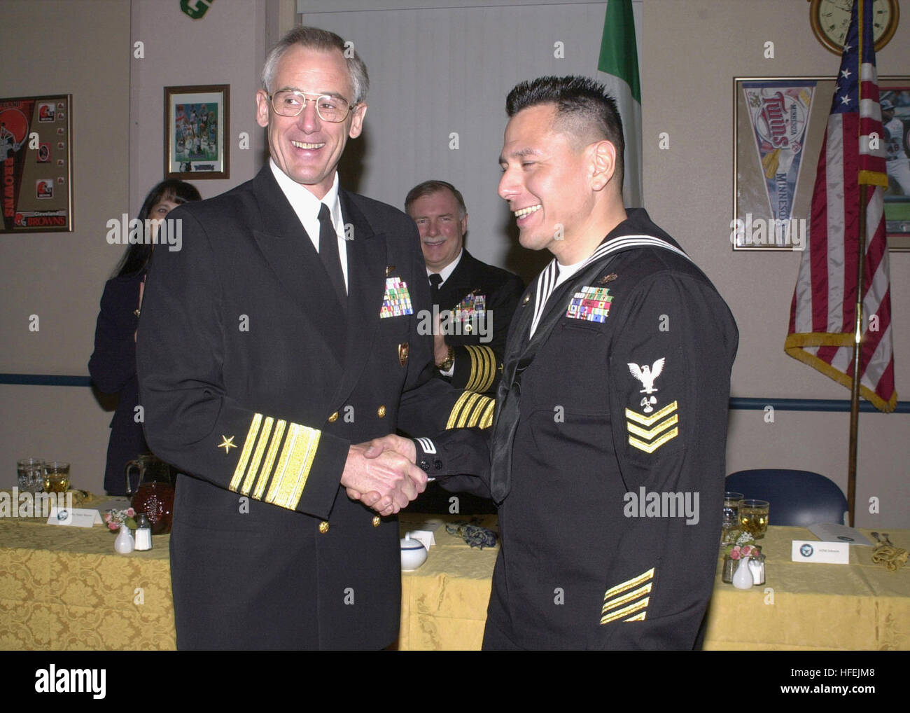 A U.S. Navy Sailor is recognized as Shore Sailor of the Year at Naval ...
