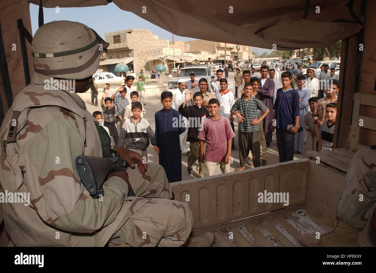 030525-N-5362A-001 An Najaf, Iraq (May 25, 2003) -- A U.S Navy Seabee ...