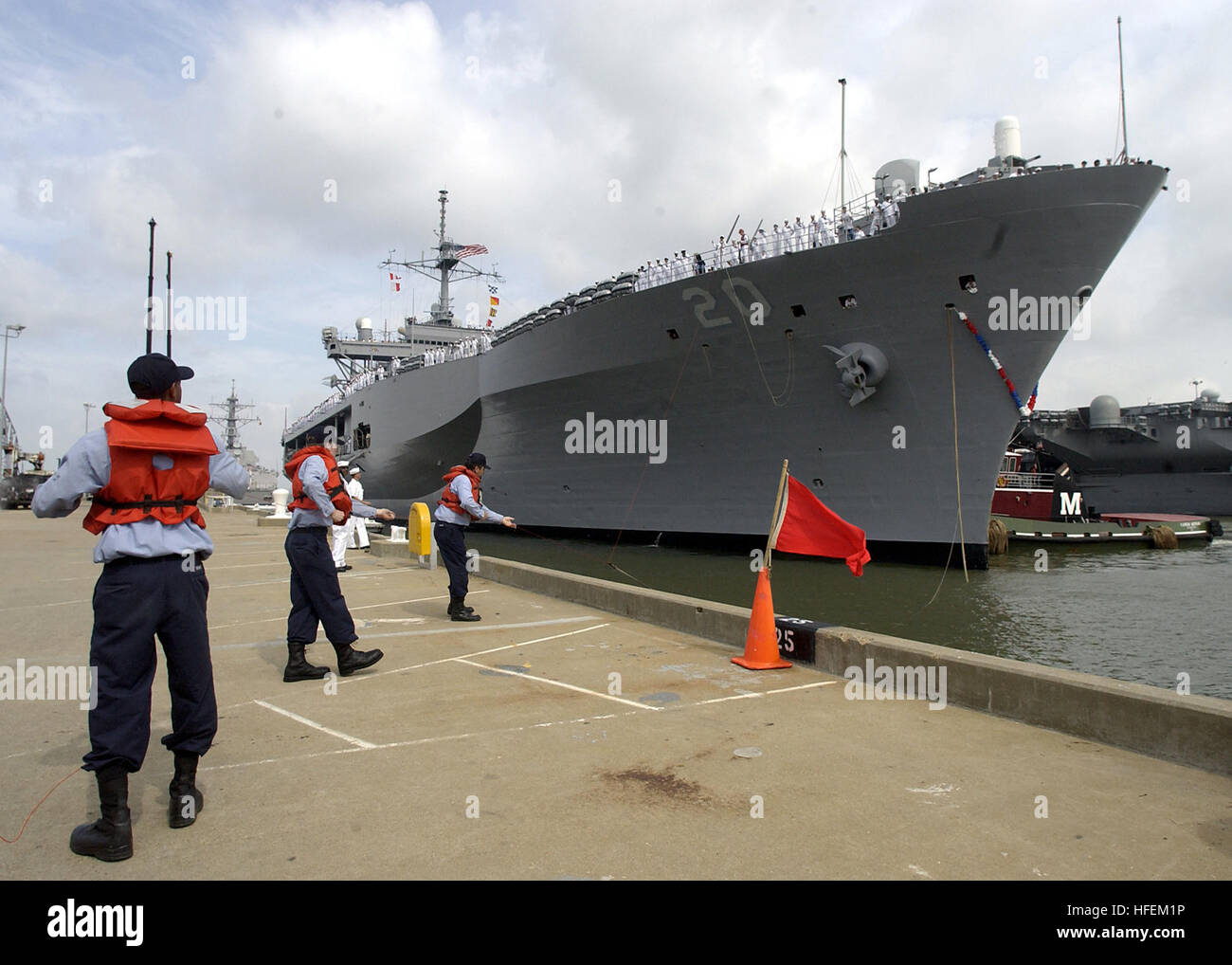 030613-N-6925C-012 Naval Station Norfolk, Va. (Jun. 13, 2003) -- A line ...