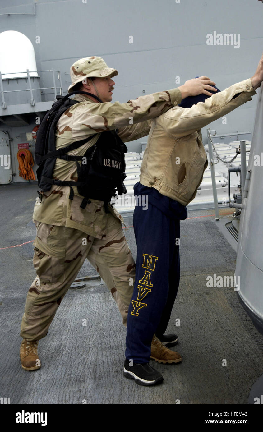 030618-N-9251B-072 The Pacific Ocean (Jun. 18, 2003) -- A boarding team ...