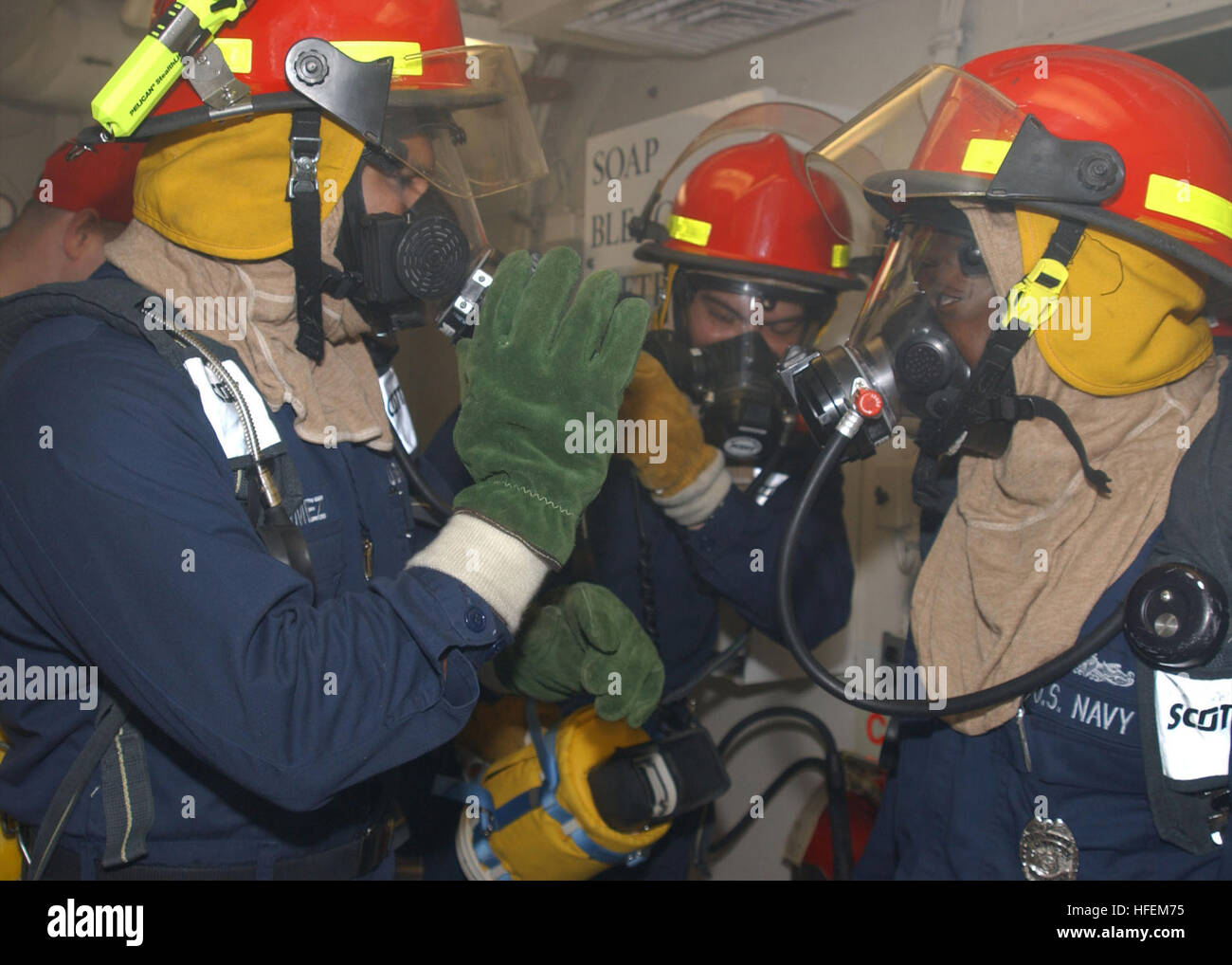 Aboard guided missile destroyer USS Lassen (DDG 82), Damage Control ...