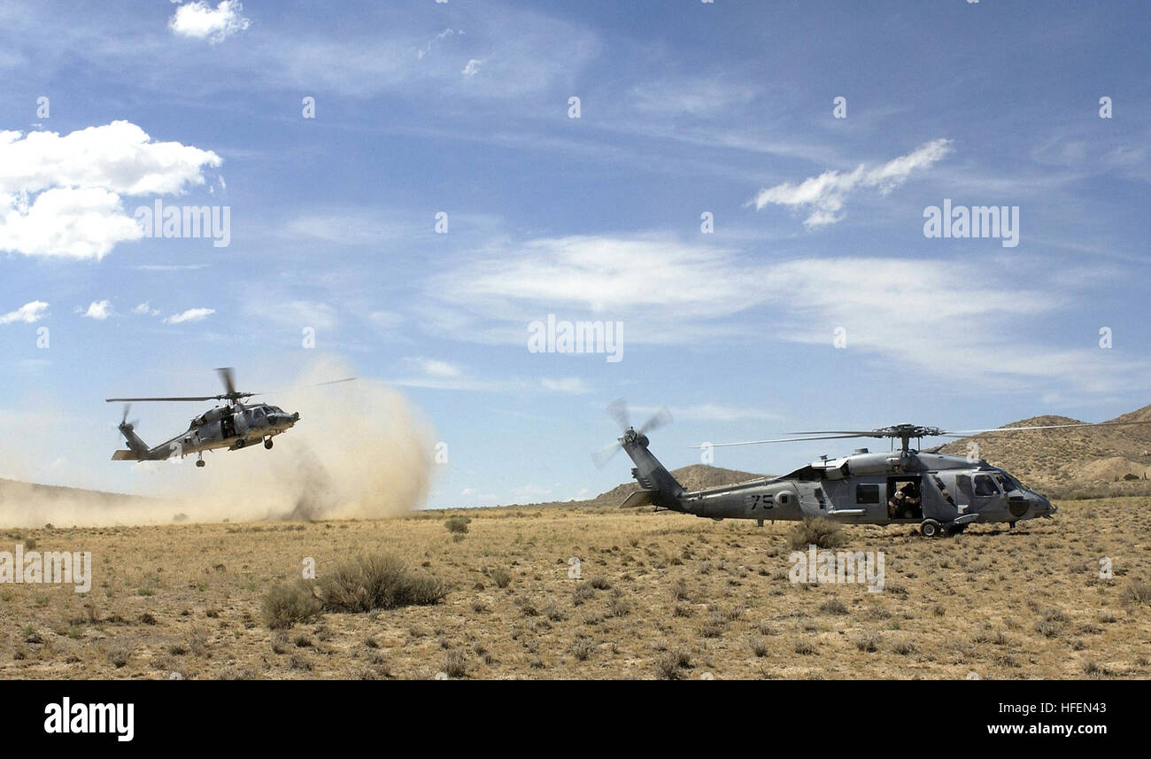 HH-60H Seahawks of Helicopter Anti-Submarine Squadron Fifteen perform ...