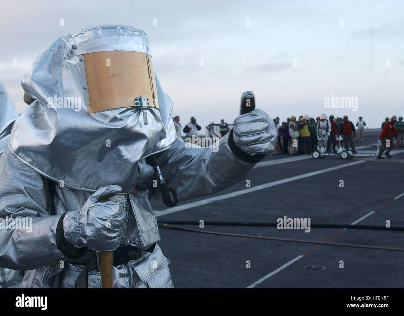 030708-N-6713R-037 The Pacific Ocean (Jul. 8, 2003) -- A member of the ...