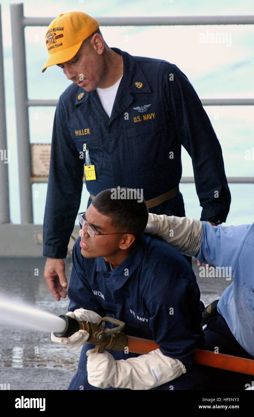 030918-N-4616B-190 USS Ronald Reagan (CVN 76) Sept. 18, 2003 -- Seaman ...