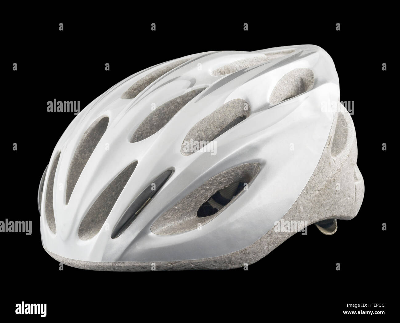 White bike helmet isolated on black background Stock Photo - Alamy