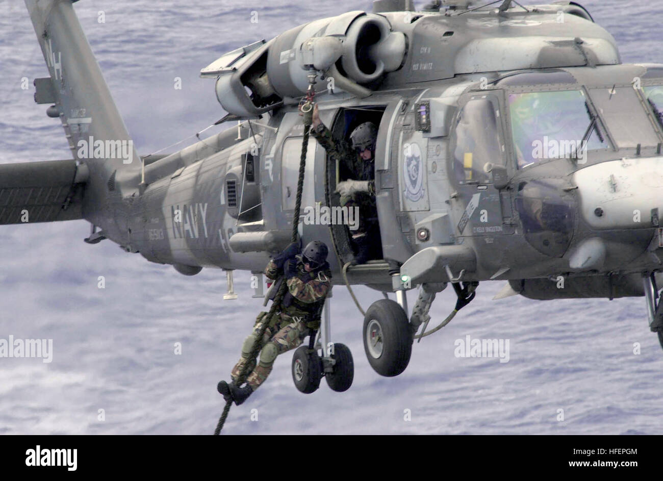 031017-N-1577S-002 Pacific Ocean (Oct. 17, 2003) -- During a practice ...