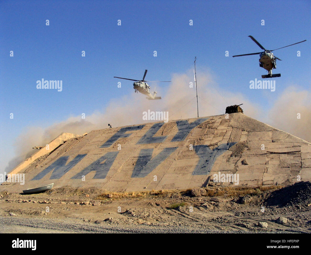 031130-N-0000P-001 Baghdad, Iraq (Nov. 30, 2003) -- Two HH-60H ...