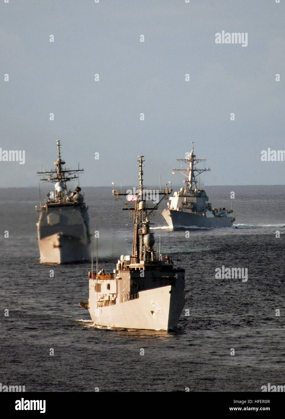 Guided missile frigate USS Ford (FFG 54), cruiser USS Lake Champlain ...