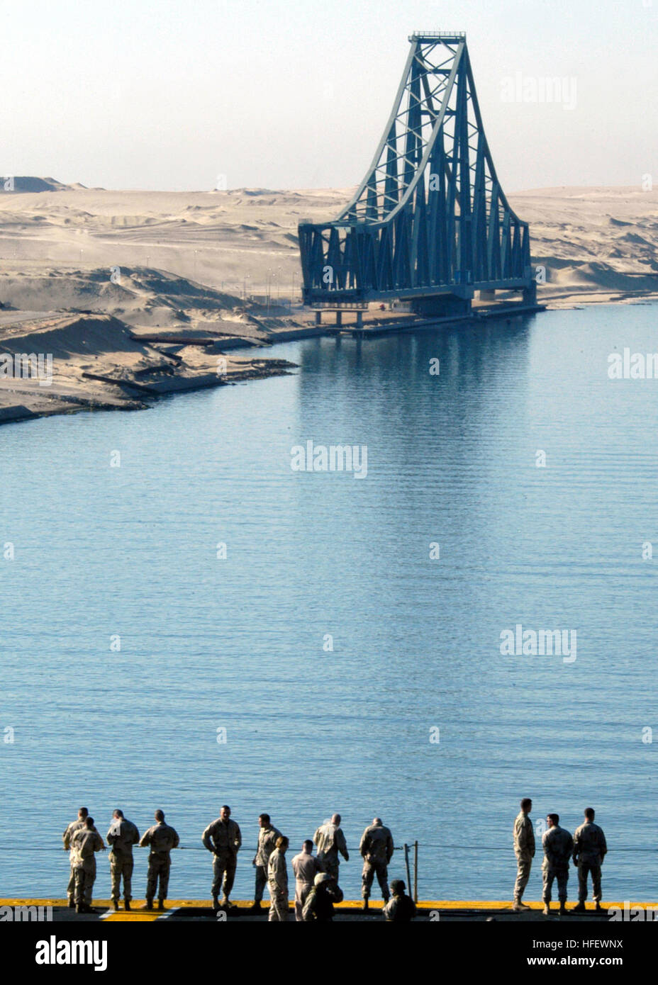 040316-N-6380E-076 Suez Canal (Mar. 16, 2004) Ð Marines assigned to the ...