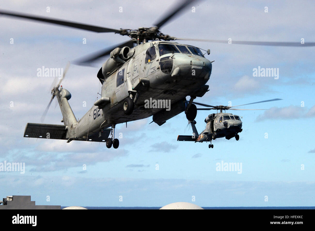 040420-N-5781F-001 Indian Ocean (Apr. 20, 2004) - Two SH-60F Seahawks ...