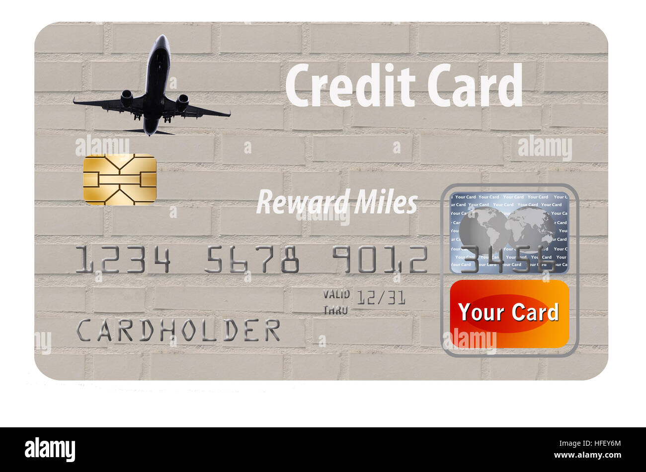 Air miles reward credit card isolated on white Stock Photo - Alamy