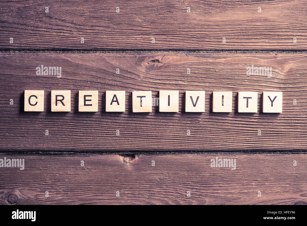wooden elements with word creativity Stock Photo - Alamy