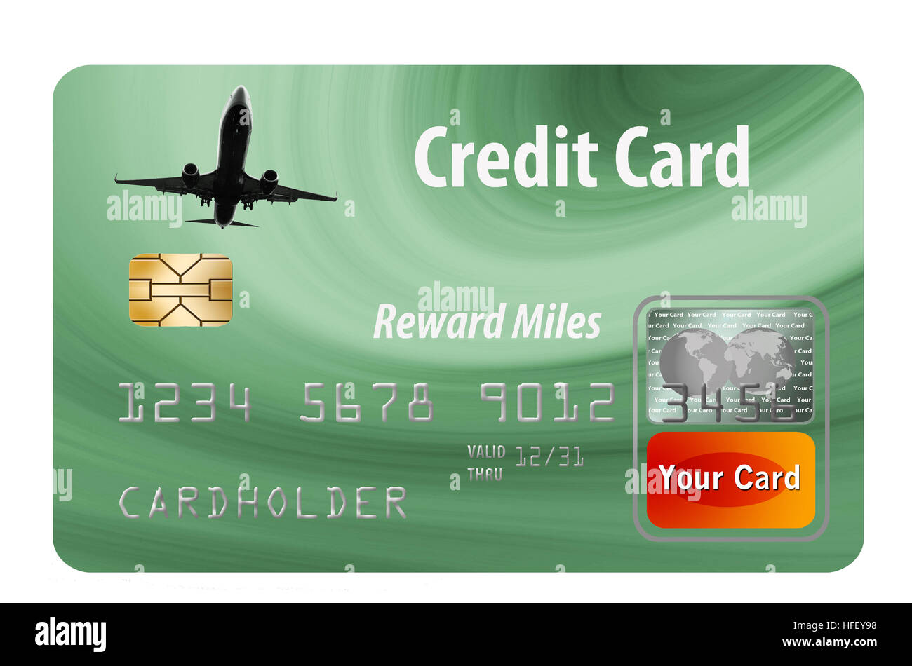 Air miles reward credit card isolated on white Stock Photo - Alamy