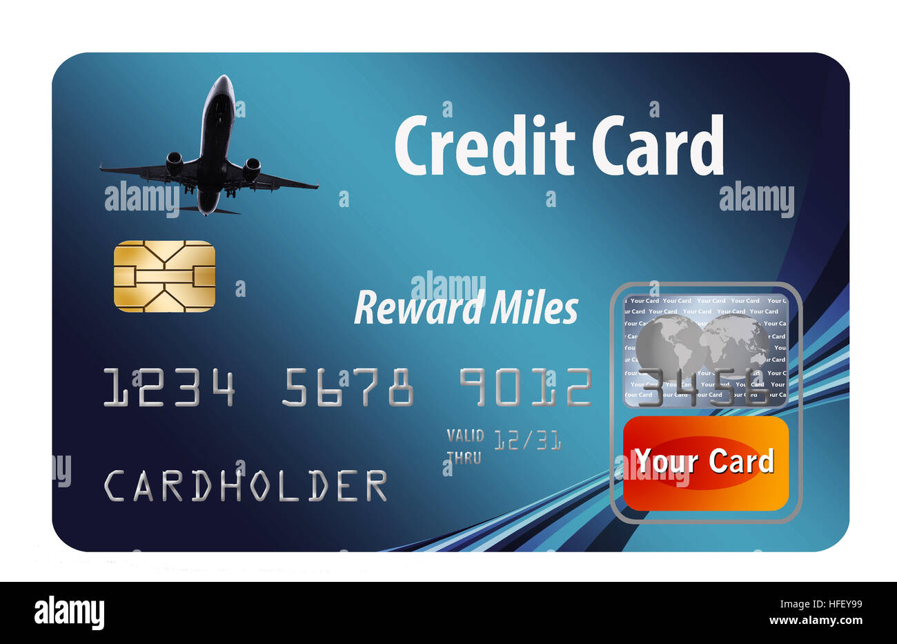 Air miles reward credit card isolated on white Stock Photo - Alamy
