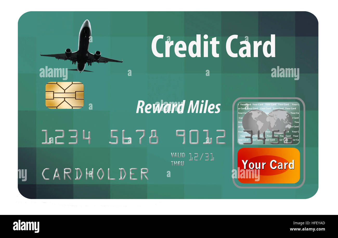 Air miles reward credit card isolated on white Stock Photo - Alamy