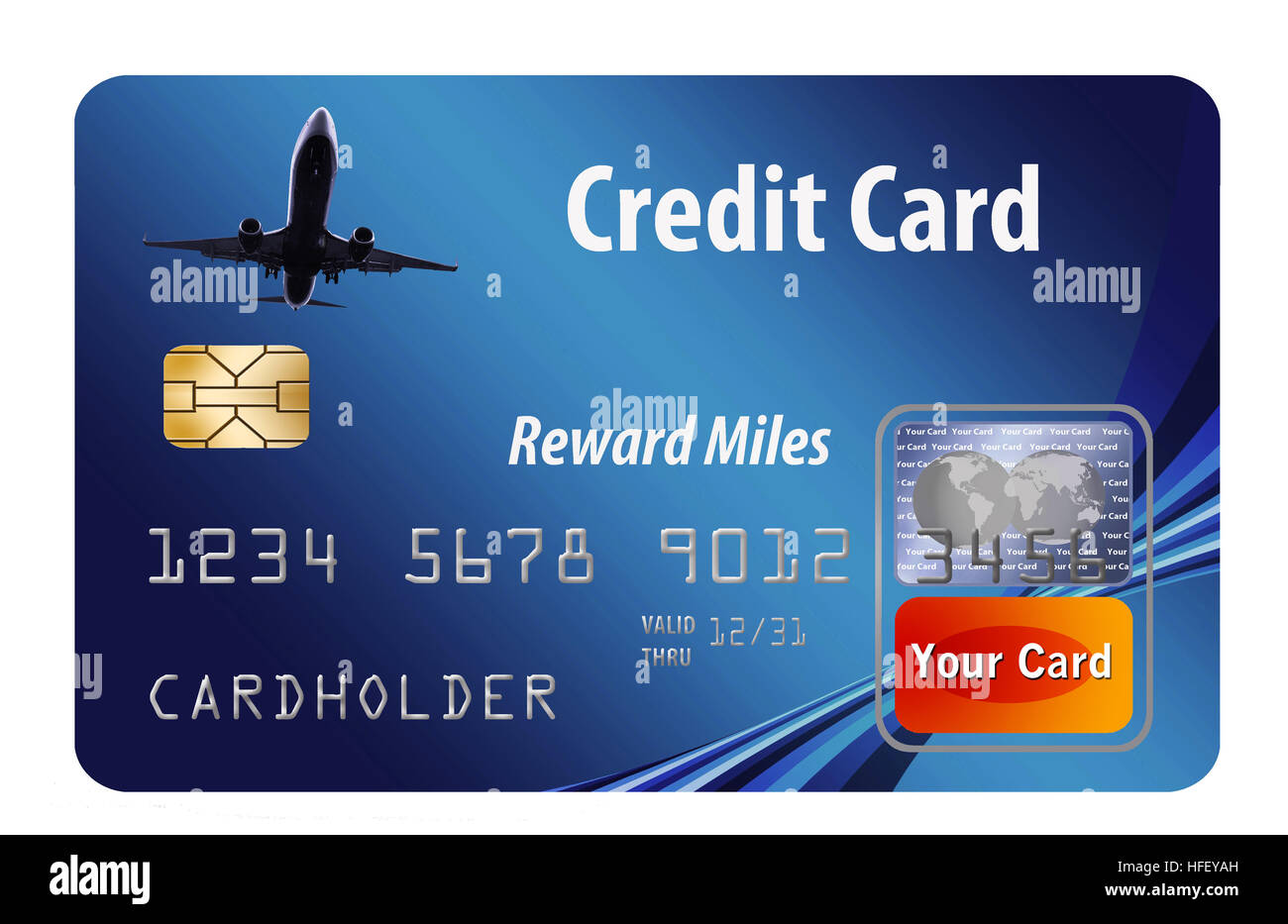 Air miles reward credit card isolated on white Stock Photo - Alamy