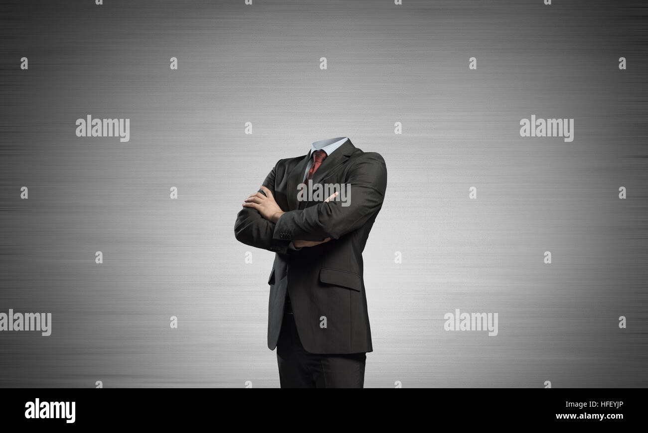 Businessman without head Stock Photo - Alamy