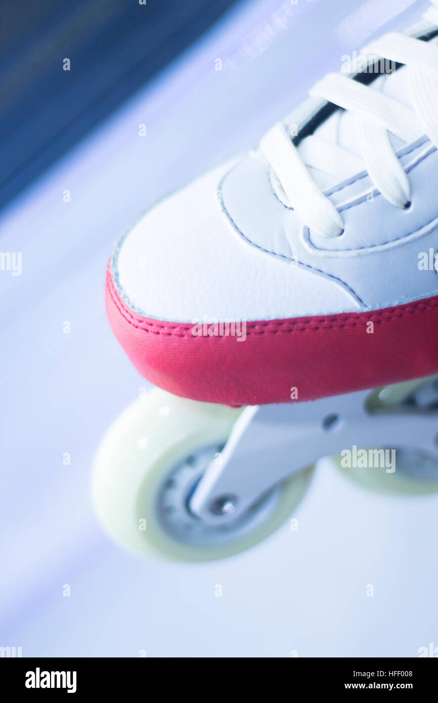 Freestyle girls pink inline skates boots and wheels in retail store ...