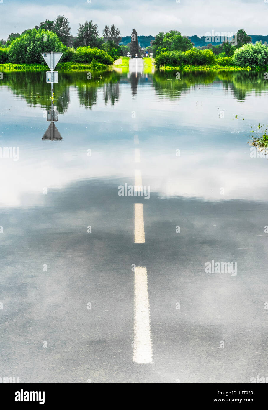 Heavy summer floods in Loire valley Stock Photo - Alamy