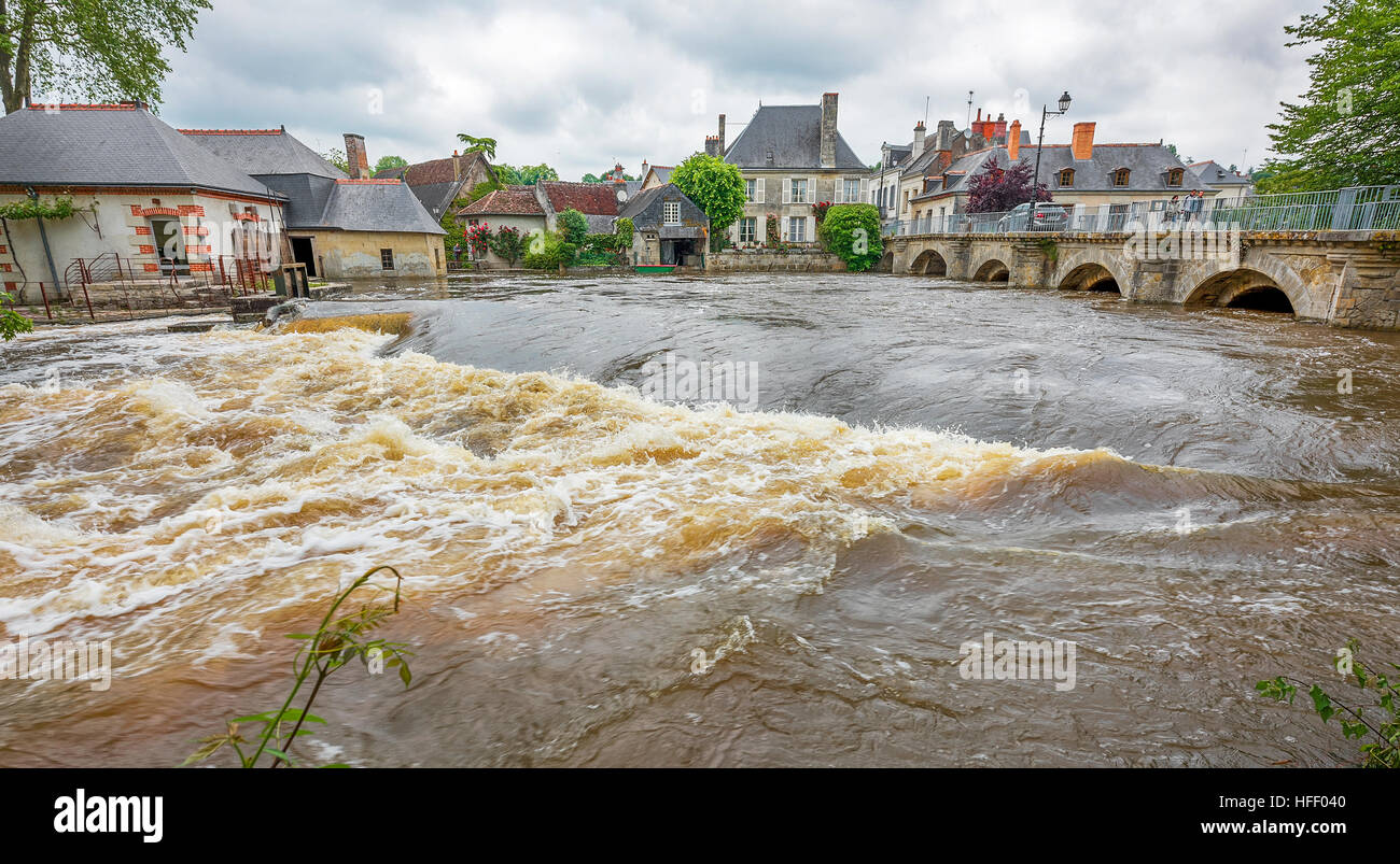 Heavy summer floods in Loire valley Stock Photo - Alamy