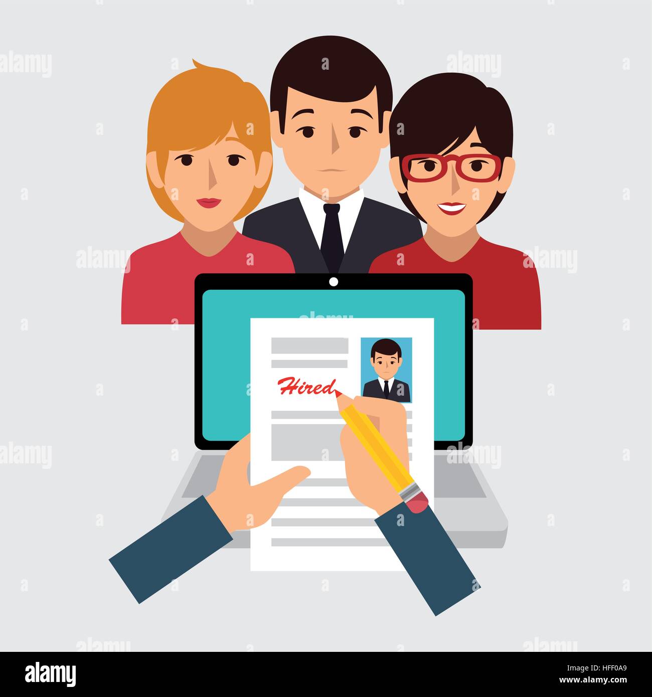 recruitment process concept icon vector illustration design Stock ...