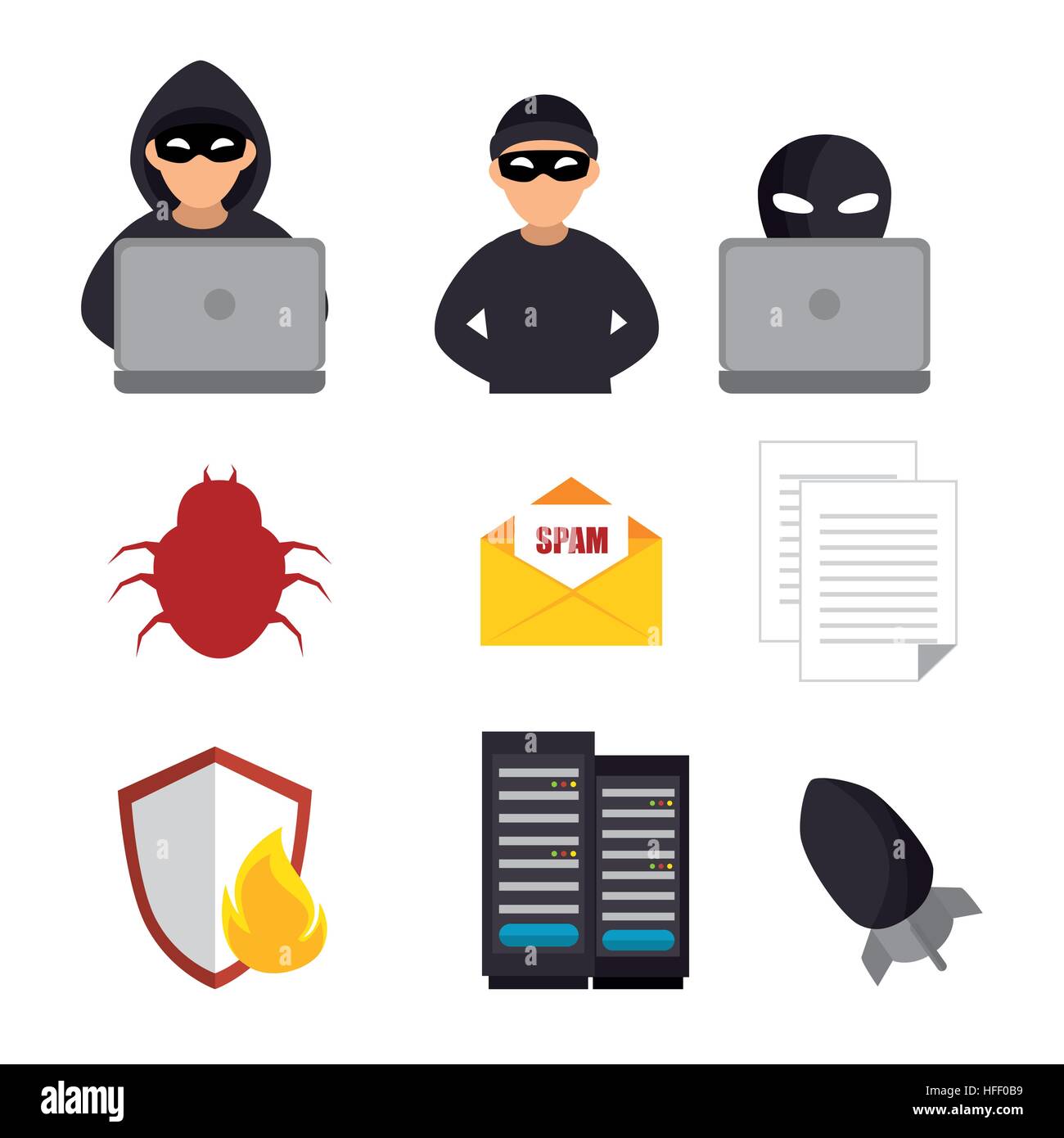 system threats concept icons vector illustration design Stock Vector ...
