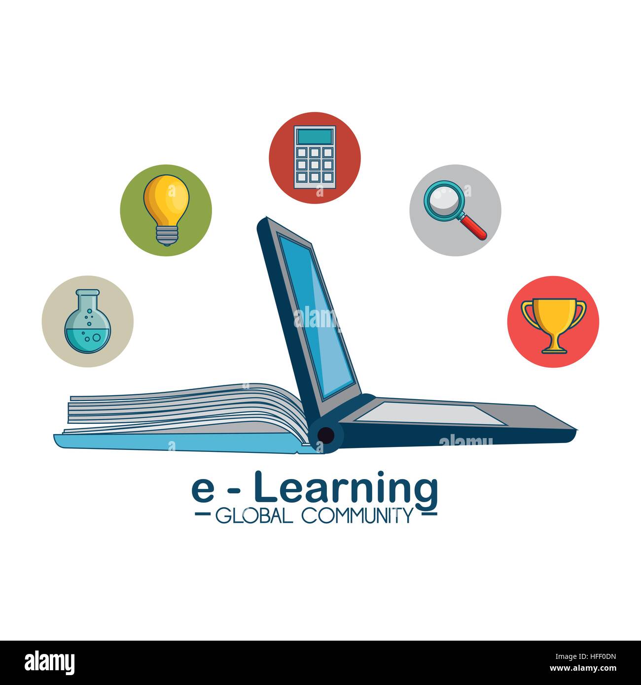 e-learning global community concept vector illustration design Stock ...