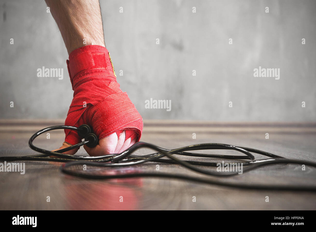 Boxer jump rope training, strength workout concept Stock Photo - Alamy